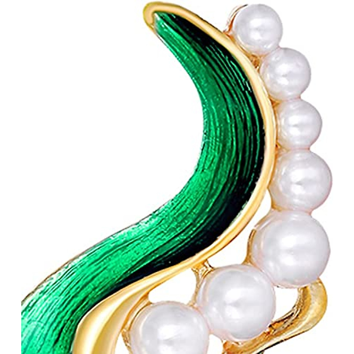 Women Brooch Eye-catching Dress Up Alloy Faux Peal Leaf Shape Ladies Brooch Girls Clothing Ornament for Daily Wear