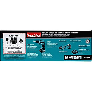 Makita XT255R 18V LXT Lithium-Ion COMPACT Cordless 2-Pc. Combo Kit (2.0Ah)