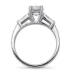 BERRICLE Sterling Silver Solitaire Wedding Engagement Rings 1 Carat Round Cubic Zirconia CZ Promise Ring for Women, Rhodium Plated Size 8