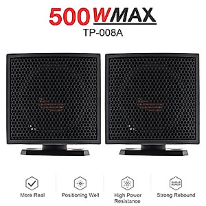 DriSentri Car Tweeter Audio Speaker, 2pcs 500W Car Tweeter Speakers 4 Ohm High Efficiency Universal Mini Tweeter Speaker for Car Audio System