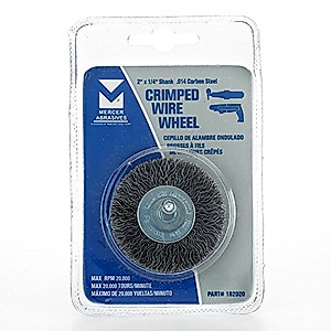 Mercer Industries 182020 - 2" x 1/4" Shank Crimped Wire Wheel, .014 Carbon Steel Wire
