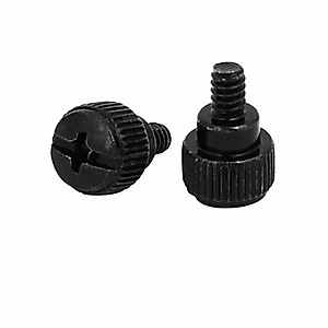 Tool parts M3.5x5mm Male Thread Metal Computer Desktop PC Case Thumb Screws Black 25pcs