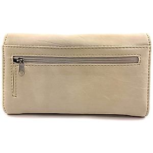 Zelris Faith Love Hope Cross Angel Wing Women Conceal Carry Handbag Wallet Set (Beige)