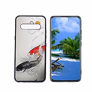 HEOLCULWO Compatible with LG V60 ThinQ 5G Phone Case, Lucky-Koi-Fish-11 Case Silicone Protective for Teen Girl Boy Case for LG V60 ThinQ 5G