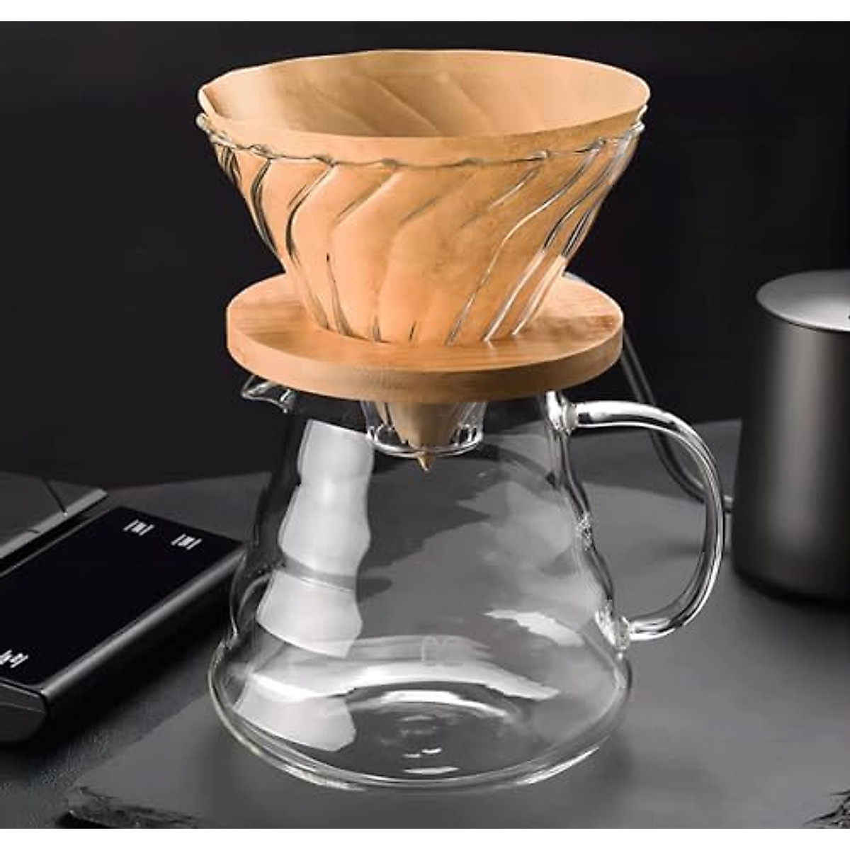 COFISUKI Pour Over Coffee Maker - 20 OZ /600ML Coffee Server with Glass ...