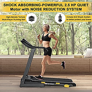 Folding Treadmill Electric Treadmill Motorized Running Machine Tread Belt with 15 Preset Programs & Incline LCD Display & Cup Holder Home Gym 52.87 in(L)x26.77 in(W)x45.7 in(H)