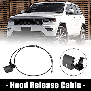 X AUTOHAUX Front Hood Release Cable Handle Assembly for Jeep Grand Cherokee WK 2005-2010 for Jeep Commander XK 2006-2010 Replace 55394495AB 55394495AC