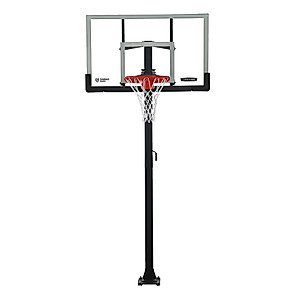 Lifetime Crank Adjust In Ground Tempered Glass Basketball Hoop, 54", Clear