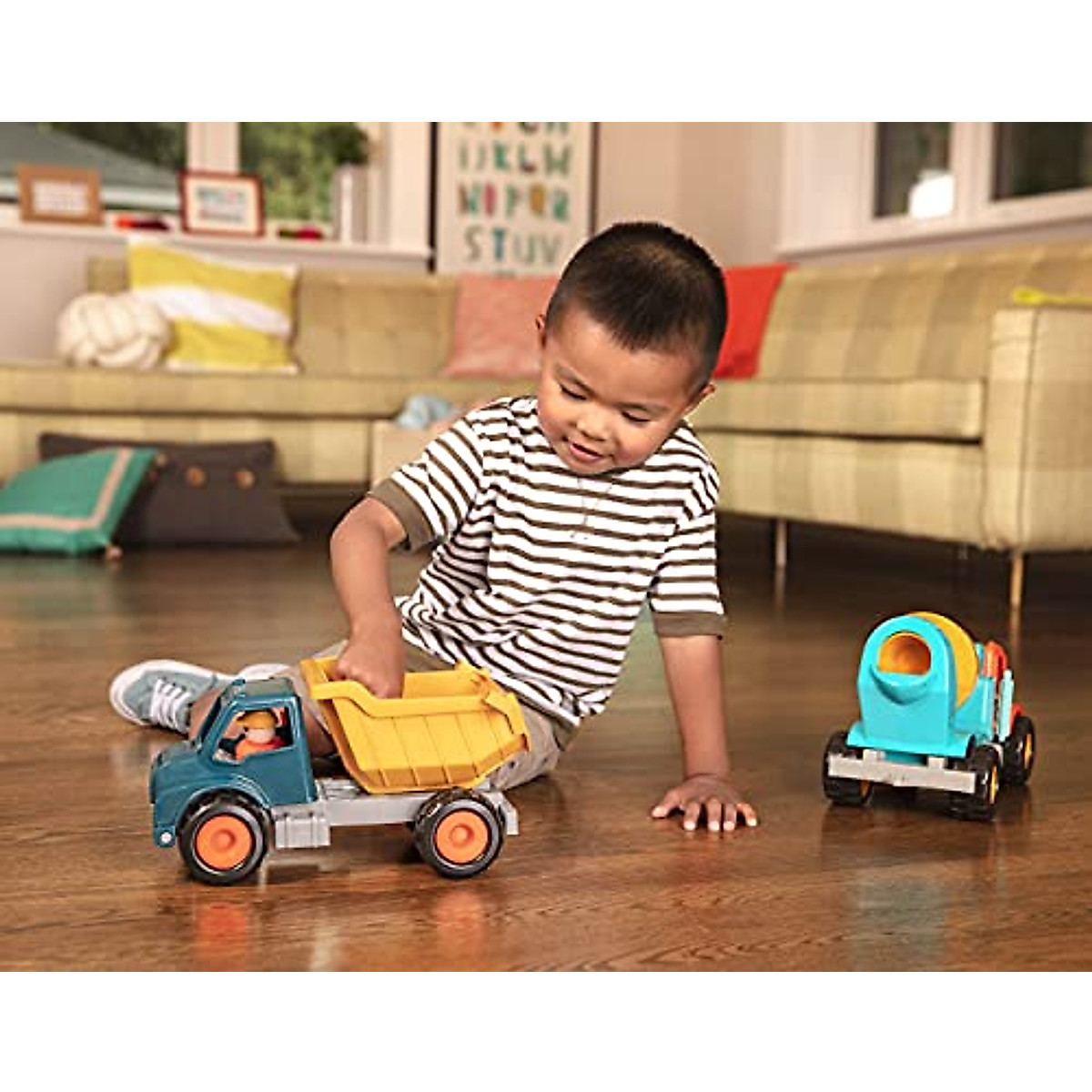 Battat – Yellow Dump Truck – Classic Toddler Trucks – Kids Construction Toys – Soft Rubber Wheels – 18 Months + – Dump Truck