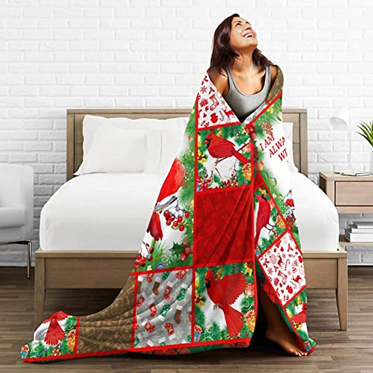 Cardinal Bird Gift Cardinal Throw Blanket(50"X40") Lightweight Flannel Fleece Blanket for Couch Bed Sofa Travelling Camping for Kids Adults