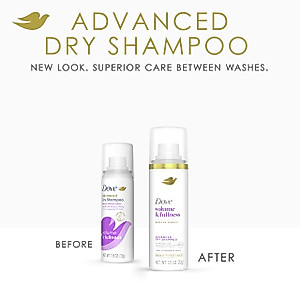 Dove Advanced Dry Shampoo Volume & Fullness Refresh & Revive Flat Hair Without Water for 2 Days of Freshness & Bounce 1.15 oz