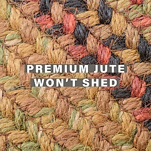 Homespice 20x30” Brown Rectangular Braided Rug. Gingerbread Brown Jute Rug. Uses- Entryway Rugs, Kitchen Rugs, Bathroom Rugs. Reversible, Rustic, Country, Primitive, Farmhouse Decor Rug