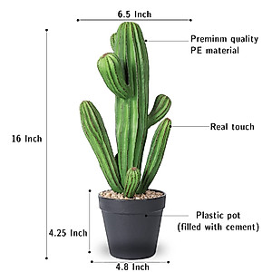 AntHousePlant Artificial Cactus Fake Cactus 16" Faux Cacti Plants for Home Garden Office Store Decoration
