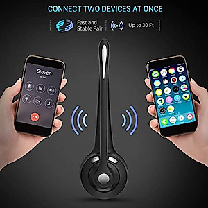 BlueFire Wireless Headphones, Pro Trucker Headset, Wireless Over Head Earpiece, On Ear Car Headphones with Microphone for Truck Driver, Phones, Skype, Call Center, Office