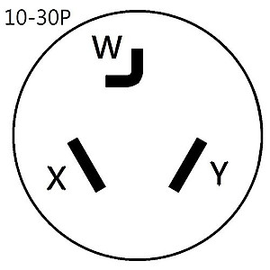 Parkworld 886344 Dryer 10-30 Plug Male to Household 5-15 (Generator 5-20) Receptacle Female Adapter Cord (ONLY Output 250 Volt)