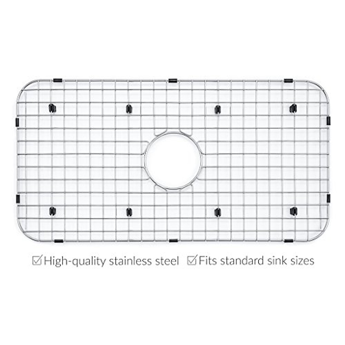 Kitchen Sink Protector - 27 1/4” x 14 1/4” Sink Size - Sink Protectors for Kitchen Sink with Center Drain - Stainless Steel Sink Grid - Protect Your Sink from Scratches