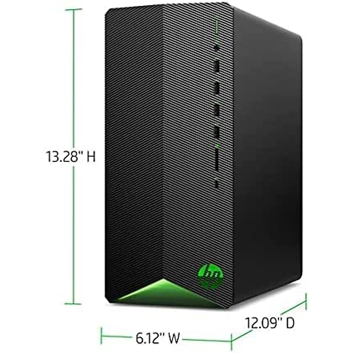 HP 2022 Pavilion Gaming Desktop, AMD Ryzen 5 5600G 6-Core Processor, AMD Radeon RX5500 4 GB, 8GB RAM, 256GB SSD, HDMI, WiFi, Bluetooth, Mouse + Keyboard, Windows 11 Home, Black, IFT 32GB USB Drive