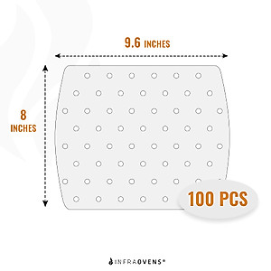 Air Fryer Parchment Paper For Ninja Foodi Grill 5-in-1 AG301, 4qt Ninja Foodi Accessories, Air Fryer Accessories, 100pcs Air Fryer Liners, Heat Resistant Mat for Ninja Fryer Cookware by INFRAOVENS