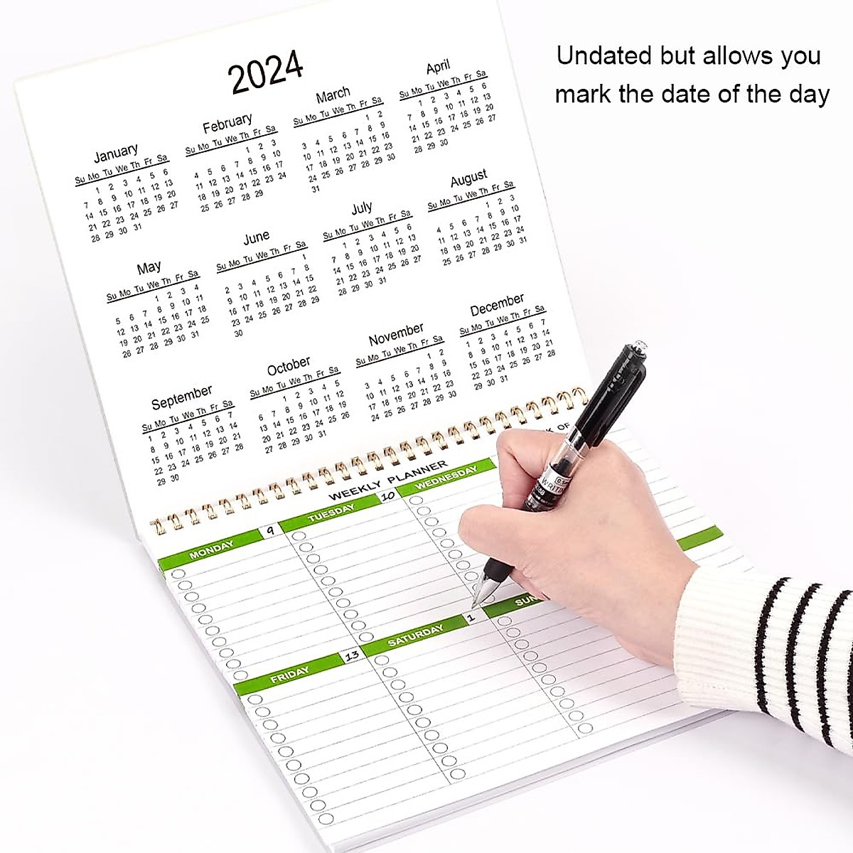 Spiral Weekly Planner, 8.7" X 9.5" Size, Weekly To Do List Notepad with Checklist, 52 Sheets Tear Off Note Pad, Work and Personal Organizer
