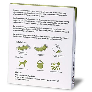 Clothes Moth Traps 6 Pack | Child and Pet Safe | No insecticides | Premium Attractant | Protect Clothes, Sweaters, Wool, Carpet | Safe Moth Killer