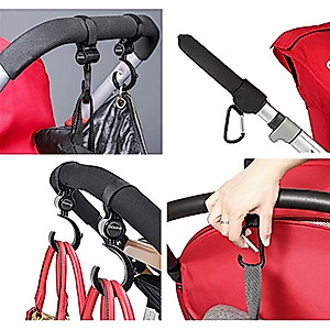 Baby Stroller Hooks Clips, Convenient Stroller Accessories Mommy Bag Hooks for Hanging Diaper Bags ,Purse,Stroller Organizer, Perfect for Uppababy, Babyzen Yoyo, Britax, Bugaboo, Bob, Pushchair, Buggy