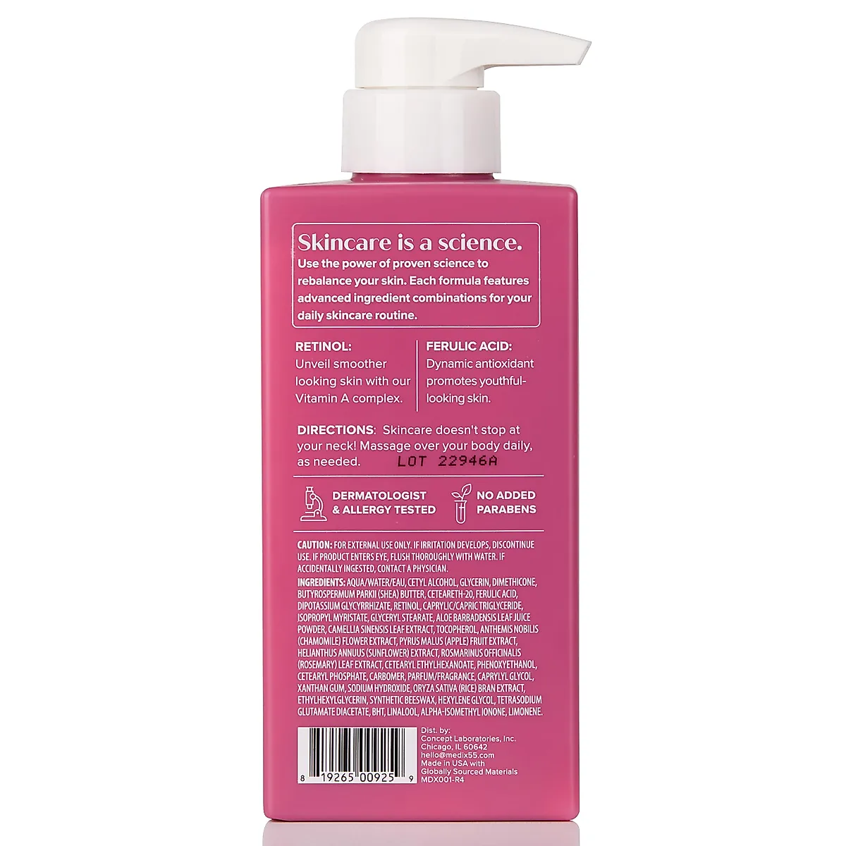 MEDIX Retinol Body Lotion + Hyaluronic Acid Cream Body Moisturizer Skincare Set | Hydrating + Firming Body Lotion For Improving The Look Of Stretch Marks, Sagging, & Crepey Skin, 2pc Set