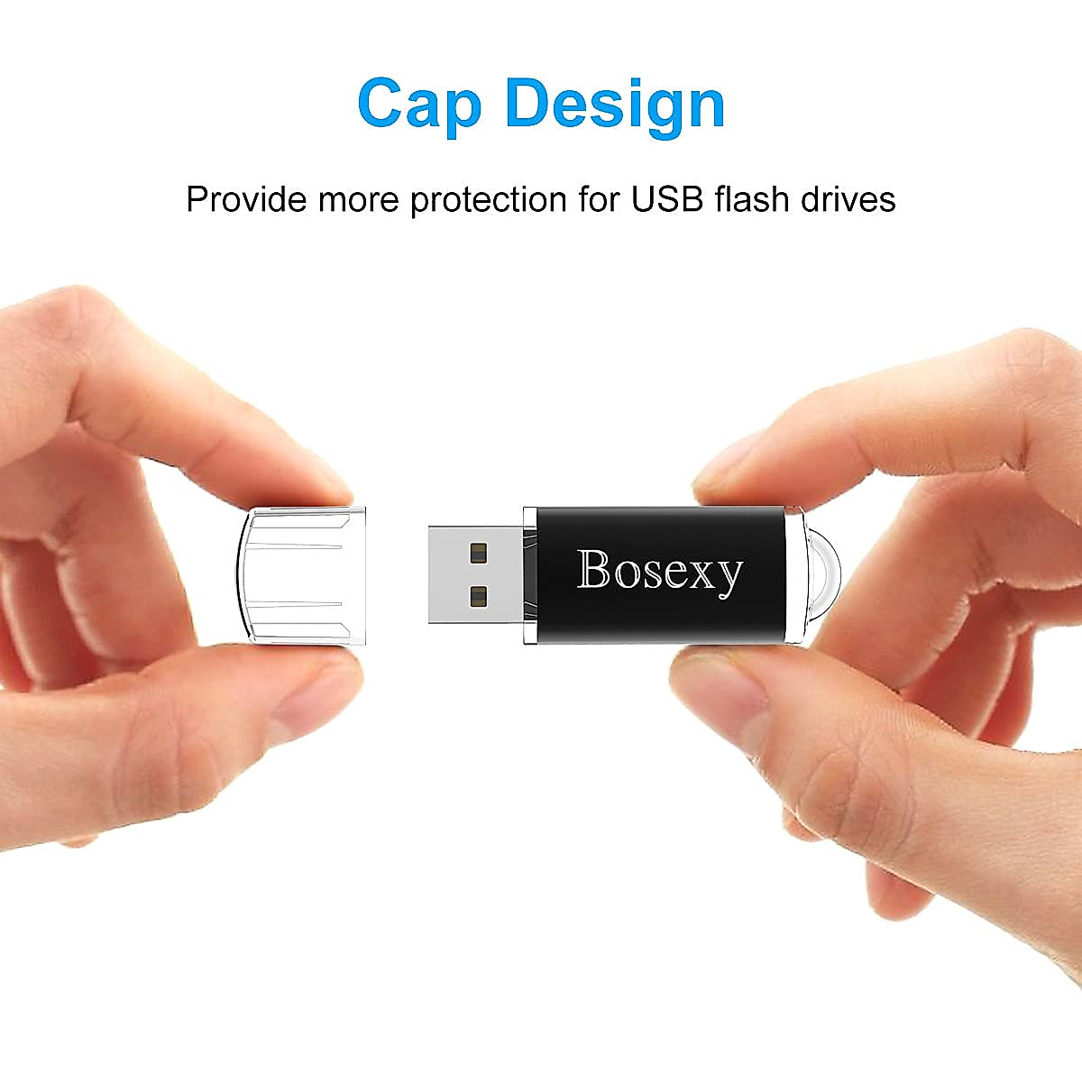 8GB Flash Drive 10 Pack Bosexy Thumb Drive USB Bulk Memory Stick Jump Drive with Led Indicator Black