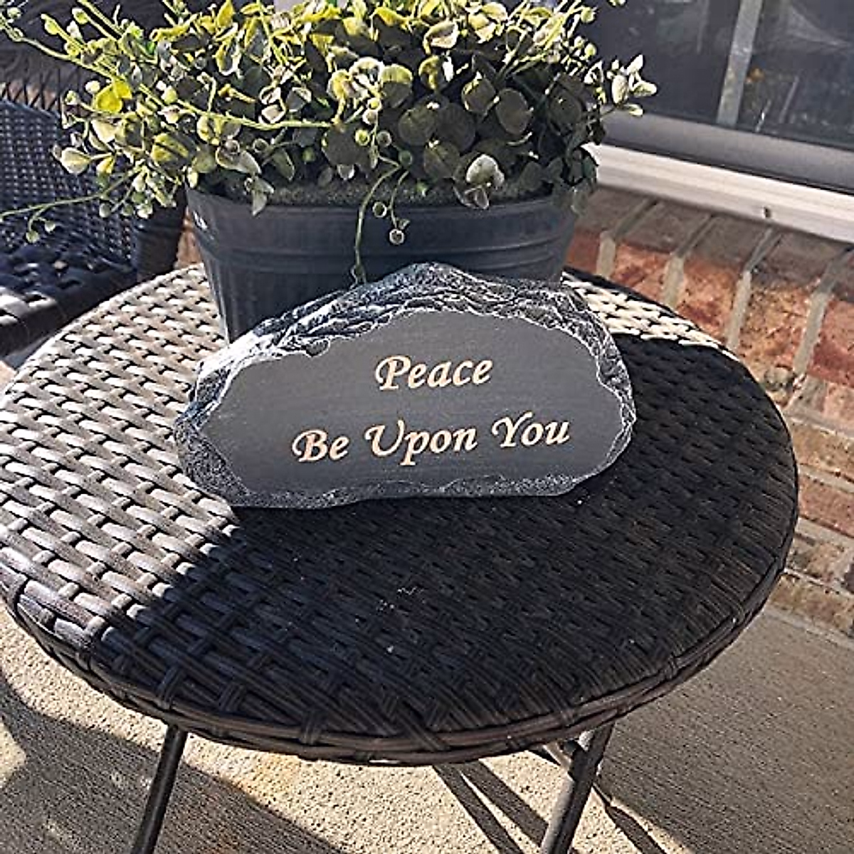 somiss Personalized Garden Stones Engraved with Any Message, larser Engraved Garden Welcome Stones, Memorial Stones, Outdoor Decorative Stones,8"X4.5"X2.5"