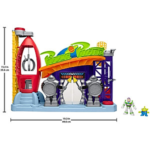 Fisher-Price Imaginext Preschool Toy Disney Pixar Toy Story Pizza Planet Playset & Buzz Lightyear Figure for Pretend Play Kids Ages 3+ Years