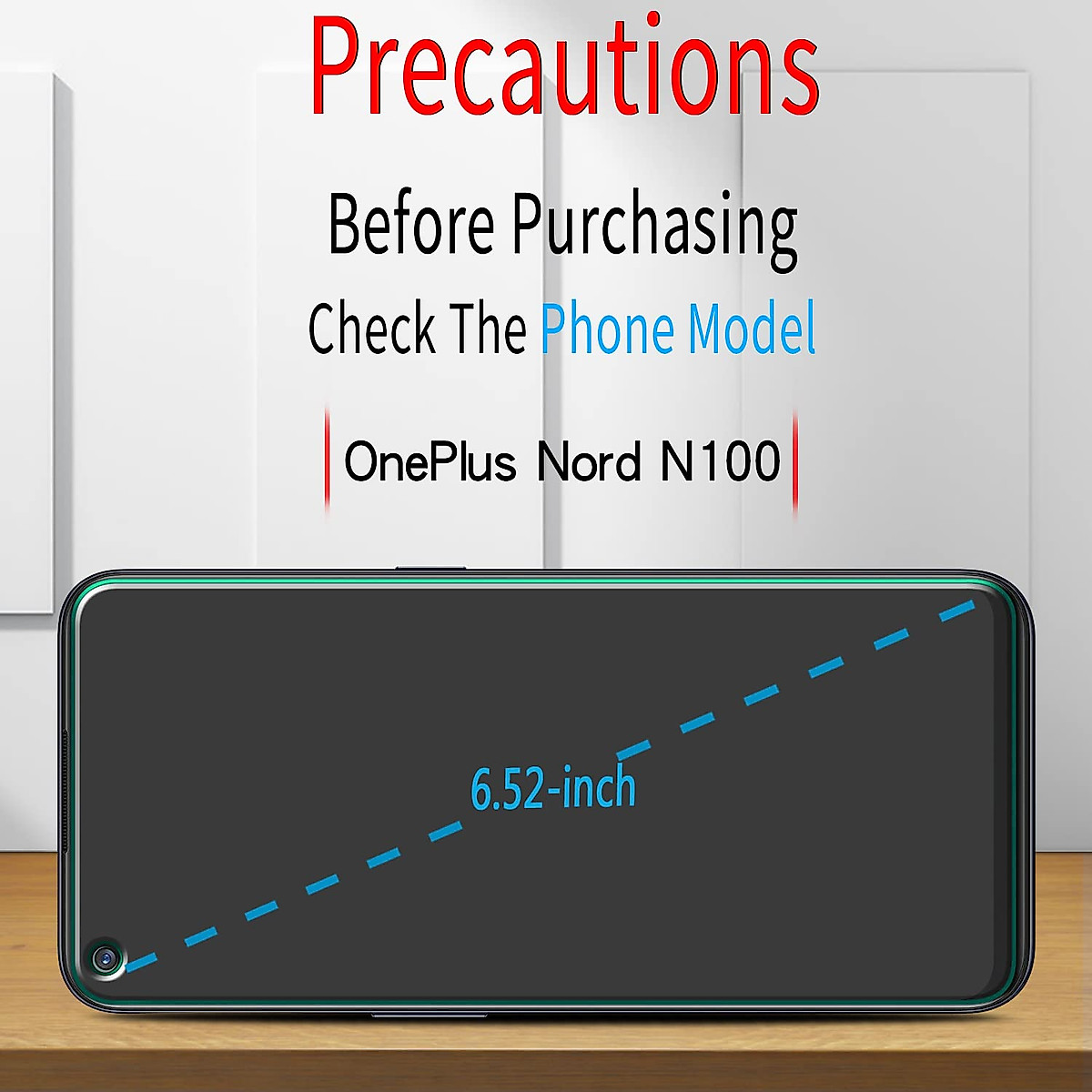 Slanku (3 Pack) Screen Protector for OnePlus Nord N100 Tempered Glass, Bubble Free, Easy to install, Anti-Scratch, Case Friendly