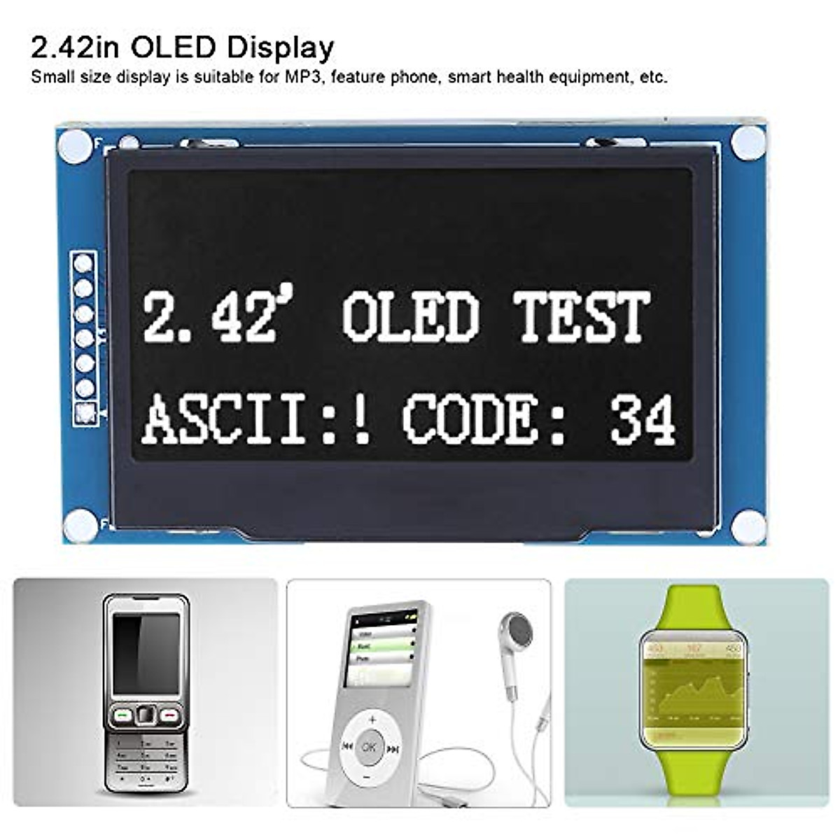 Deosdum 2.42 Inch OLED Display Module Liquid Crystal Screen Module SSD1309