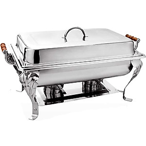 UZOURI Rectangle Chafing Dish Set, Stainless Steel Chafing Dish, Stainless Steel Food Warmer Buffet Dish Catering Pan, for Buffet Catering Kitchen Party
