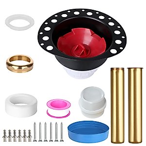 Freestanding Tub Drain Rough-in kit,Bathtub Drain Kit with Brass Tailpiece and PVC Adapter,Compatible with Freestanding Bathtub, Floor Mounted Bathtub and Copper Bathtub (PVC, White)