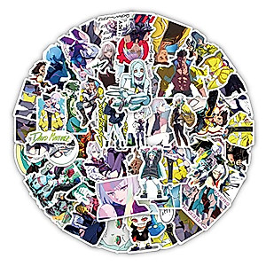Cyberpunk: Edgerunners Sticker 50pcs Cool Stickers for Computers Laptop Skateboard Stickers for Teens Adults Laptop Skateboard Guitar Luggage Vinyl Decal Stickers Packs (Cyberpunk: Edgerunners)