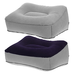 BESPORTBLE Travel Foot Rest Pillow Inflatable Footrest Cushion for Travel Office Home Perfect Airplane Travel Accessories Car Seat Footrest Leg Rest Pillow 2pcs