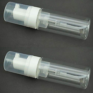 UTENEW 2-Piece Plastic Foamer Bottle Clear Pump Dispenser Mini Travel Size Foaming Soap Face Wash 1.7 Oz, No leaks!