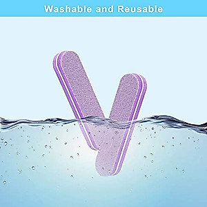 ANRUI Mini Nail Files, 20 PCS Professional 100/180 Grit Nail Files, Double Sided Emery Boards for Natural Nails, Nail Buffer for Manicure Pedicure Tool at Home Salon, Purple