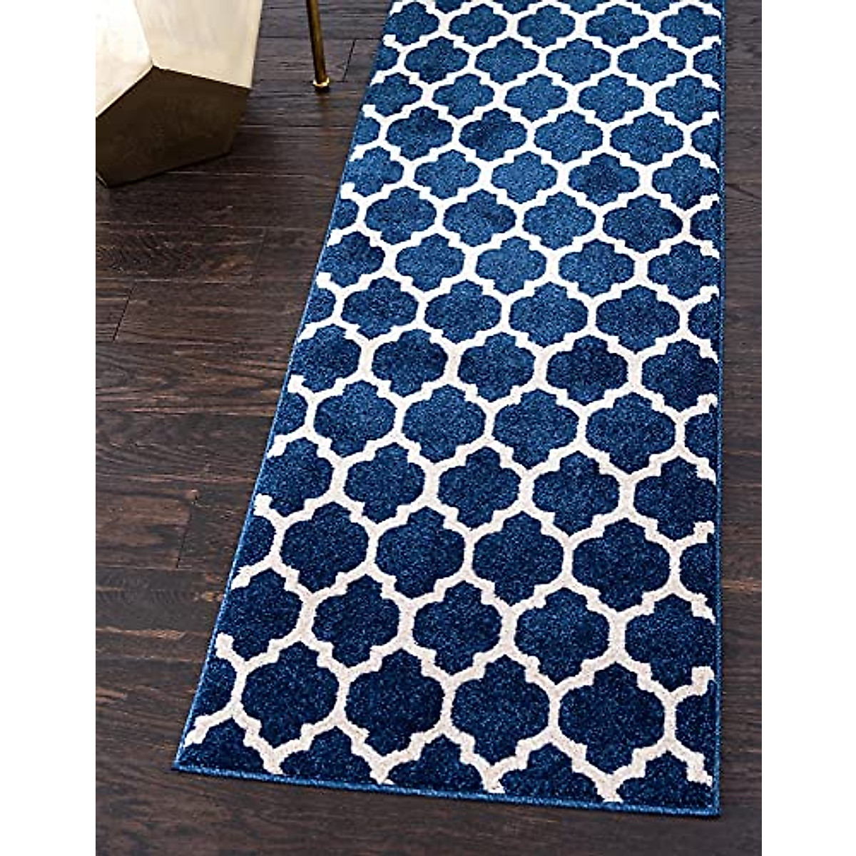 Unique Loom Trellis Collection Modern Morroccan Inspired with Lattice Design Area Rug, Runner 2' 0" x 6' 1", Dark Blue/Navy Blue