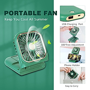 FADACHY Mini Fan,Small Fan Battery Operated, USB Portable Charger Fan, Mini Handheld Fan Desk Fan, Small Personal Fan with 3 Speeds Neck Fan Power Bank Rechargeable Fan