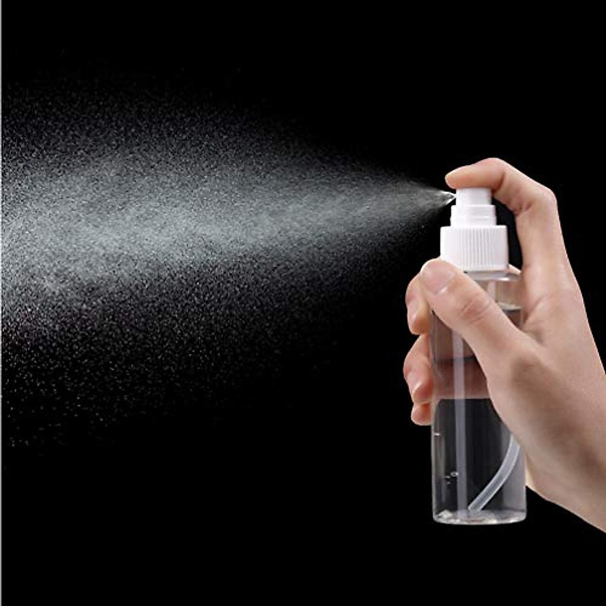 FALOME 5pcs Clear Empty Spray Bottles Refillable Cosmetic Containers for Cleaning Products for Travel