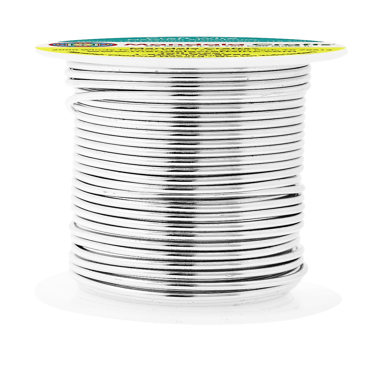 Mandala Crafts 14 Gauge Anodized Aluminum Craft Wire for Jewelry Making - 60 FT Colored Flexible Silver Wire - Bendable for Bonsai Armature Crafting Sculpting