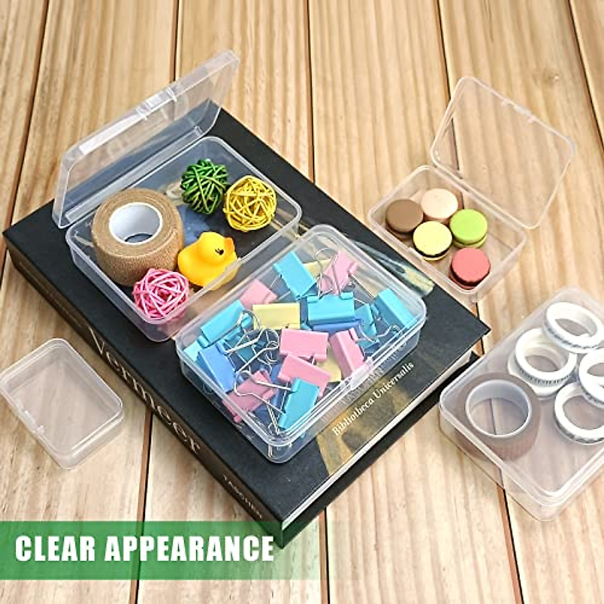 QPEY 30PCS Mini Plastic Storage Containers with Lids, Mixed Sizes Rectangular Empty Organizer Boxes for Small Items and Craft Projects