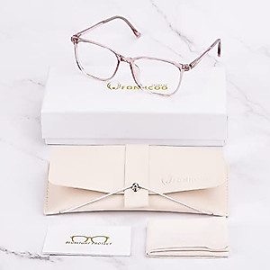 FONHCOO Blue Light Blocking Glasses Women Men TR90 Fashion Round Frame Transparent Eyewear Anti UV Glare Computer Blue light Glasses for Women Men
