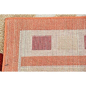Unique Loom Outdoor Modern Collection Area Rug - Albuquerque (8' x 10' Rectangle, Burgundy/ Beige)