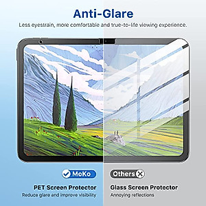 MoKo Screen Protector for iPad 10th Generation 10.9 Inch 2022, 3 Pack Clear PET Anti-Glare Case-Friendly Screen Protector Film