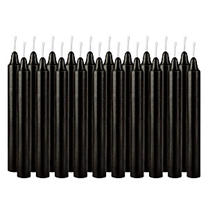 Unscented Black Taper Candles, 4 Inch, 20 Pcs, Smokeless Candles for Dinners, Parties, Ceremonies, Shabbat, 1.5 Hours
