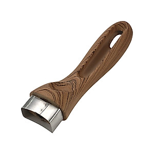 HEVSTIL Wooden Pot Handle Stainless Steel Milk Pan Handle Scald-Proof Long Handle Grip Replacement with Screw for Different Pan, Pot, Saucepan,Kitchen Cookware Accessory