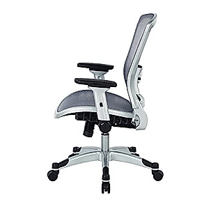 Space Seating 317 Series Executive Light Air Grid Office Chair with Breathable Mesh Back, Lumbar Support, 2-to-1 Synchro Tilt Control and Adjustable Tension, Platinum Finish