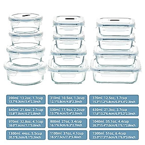 DASAAN 24-Piece Glass Food Storage Containers Set with Airtight lid, Glass Meal Prep Containers, Easy Stack Containers, Durable Glass Container-From Fridge directly to Oven and Dishwasher Safe (Pink)
