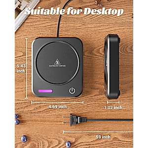 HouseSapp Coffee Mug Warmer for Desk - Candle Wax Plate, Coffee Cup Accessories with 4hrs Auto Shut Off for Milk Tea Water (Black)